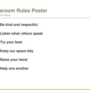 Classroom Management Poster Printable, Calm Neutral Decor, Editable PDF ...