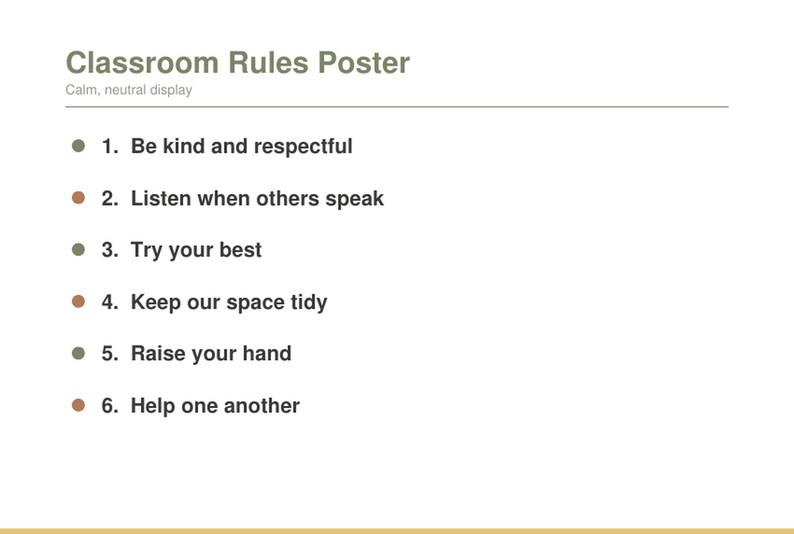 Classroom Management Poster Printable, Calm Neutral Decor, Editable PDF ...