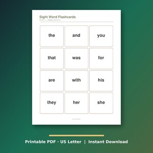 Printable Flashcards for Sight Words | Editable Pre-k to 2nd Grade PDF ...