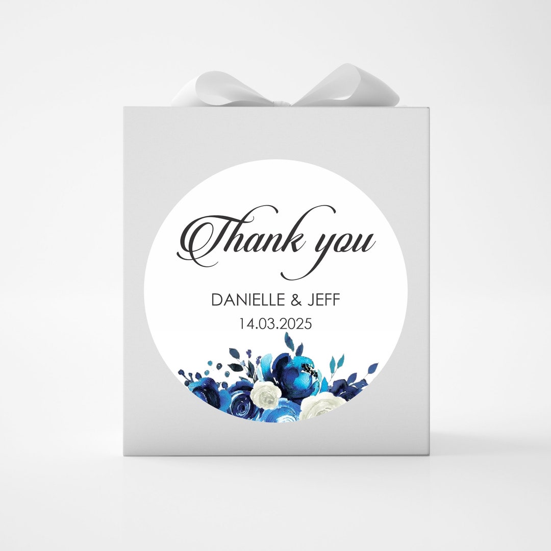 Thank You Wedding Stickers Personalized for Wedding Favours Save the ...
