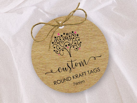 Round Custom Tags Circle Tag Kraft Round Tag Kraft Thank | Etsy