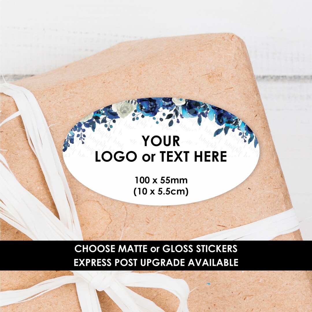 Personalised Oval Stickers Brand Logo Labels Business Logo Stickers ...