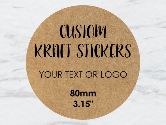 Kraft Round Circle Stickers Personalised Packaging Stickers - Etsy