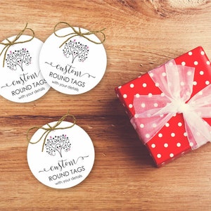 Round Gift Tag Wedding Favor Tag Round Tag Customise With Your Details ...