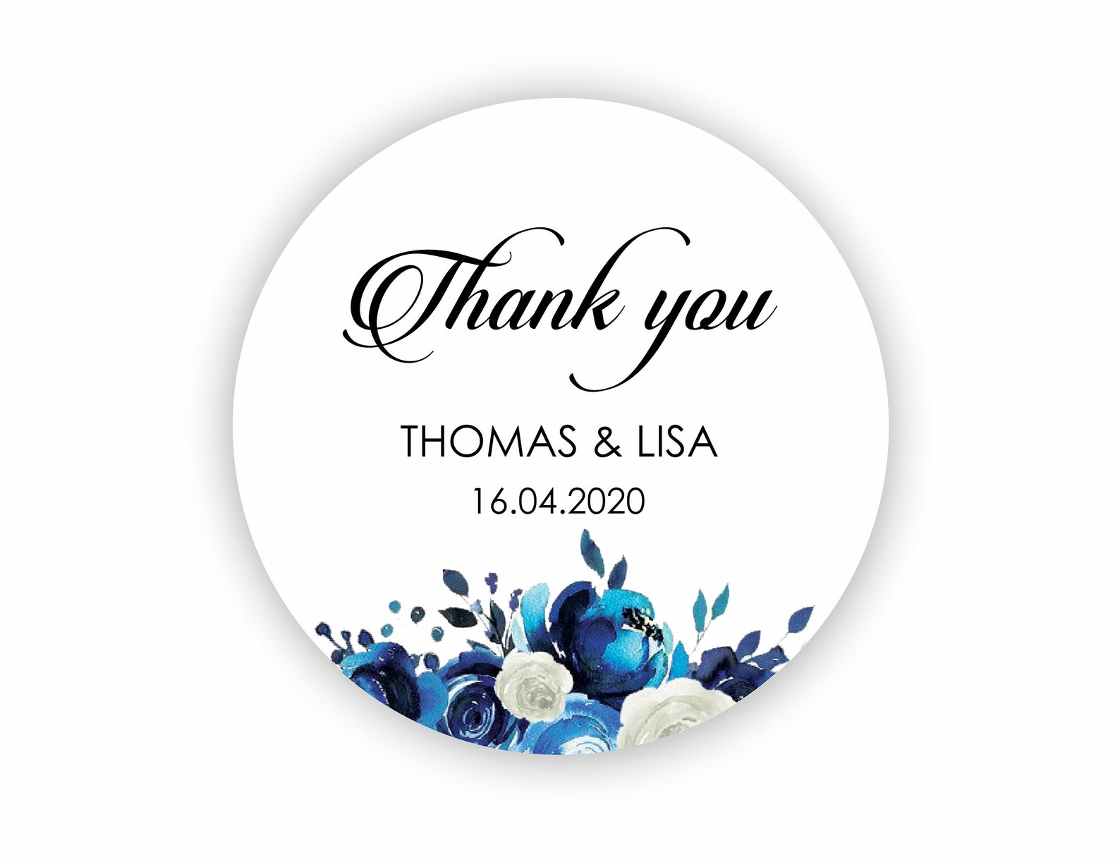 Thank You Wedding Stickers Personalized for Wedding Favours | Etsy