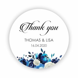 Thank You Wedding Stickers Personalized for Wedding Favours | Etsy