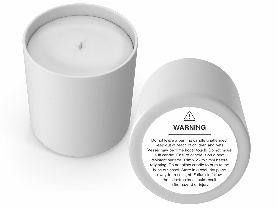 Candle Warning Stickers Disclaimer Labels for Candles Generic Warning ...