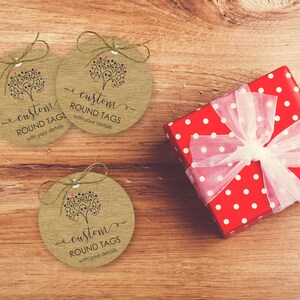 Round Custom Tags Circle Tag Kraft Round Tag Kraft Thank - Etsy