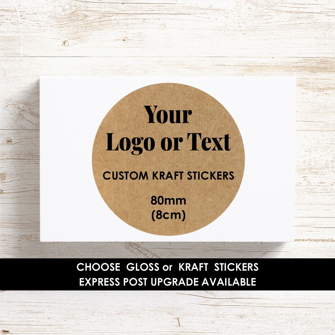 Kraft Round Circle Stickers Personalised Packaging Stickers Labels ...