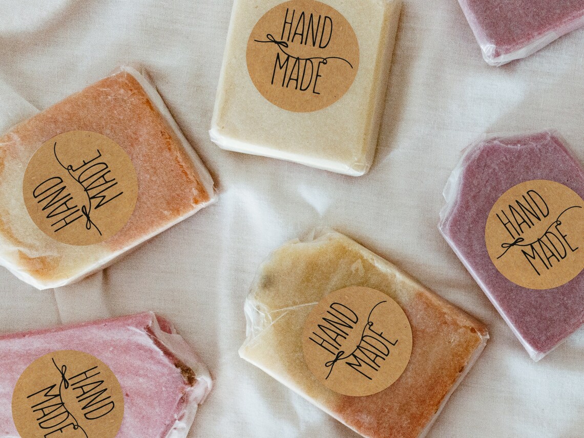 Hand Made Stickers / Labels Kraft Round Sticker 45mm Circle - Etsy