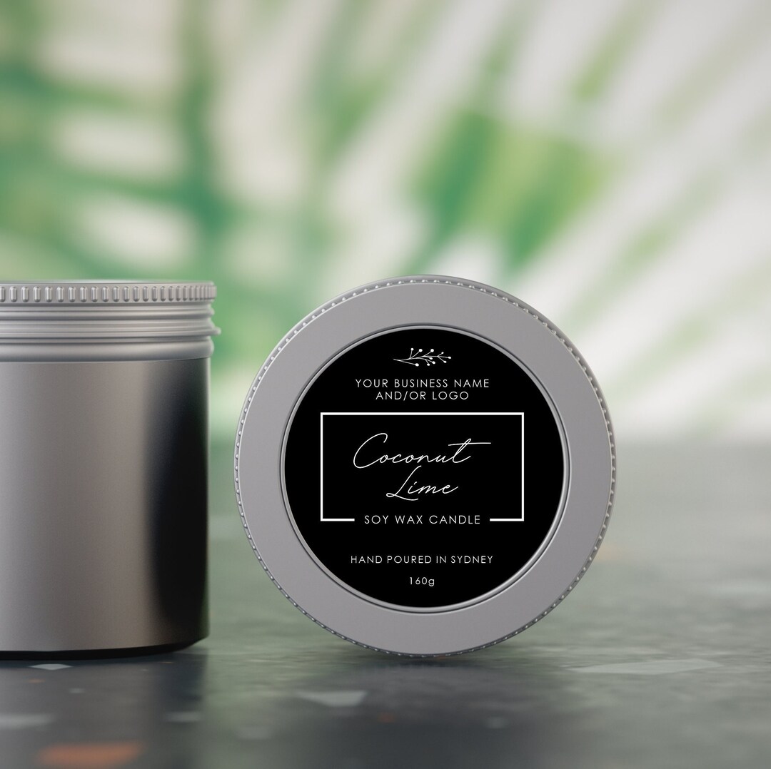 Round Candle Labels Customised With Your Details Beautiful Modern ...