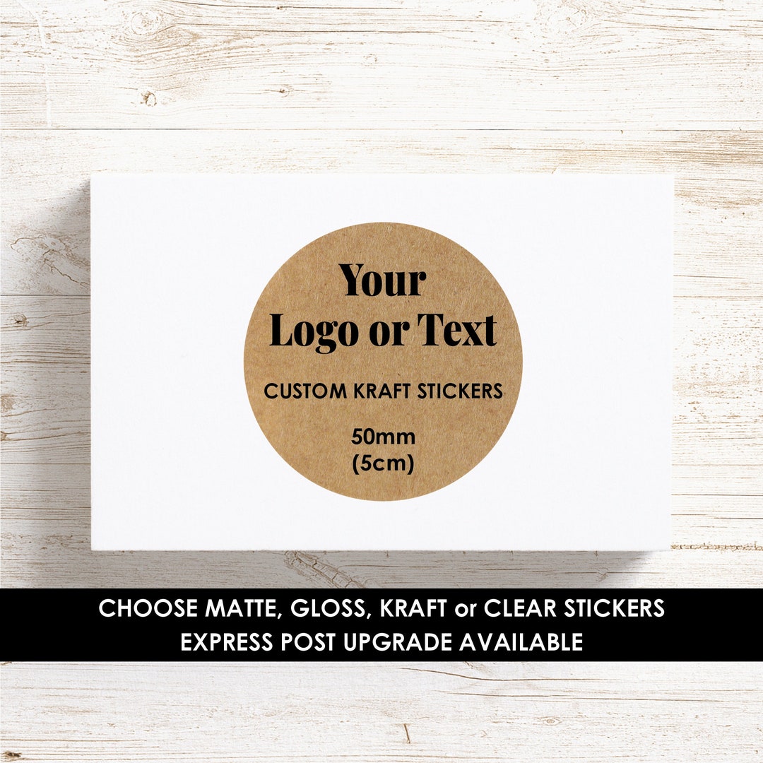Custom Kraft Sticker Labels | Kraft Bag Stickers | Personalised Labels ...