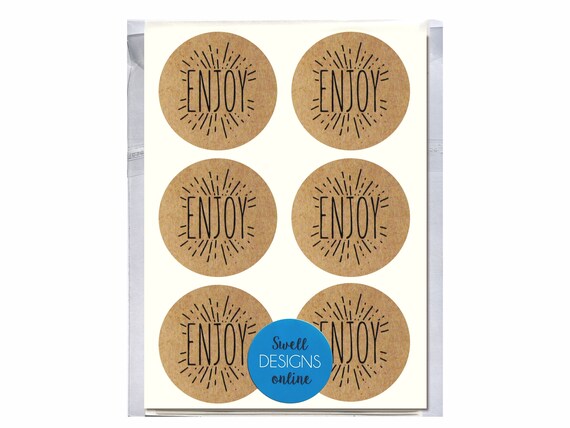 Enjoy Stickers Round Kraft Labels for Packaging. Fun - Etsy Australia