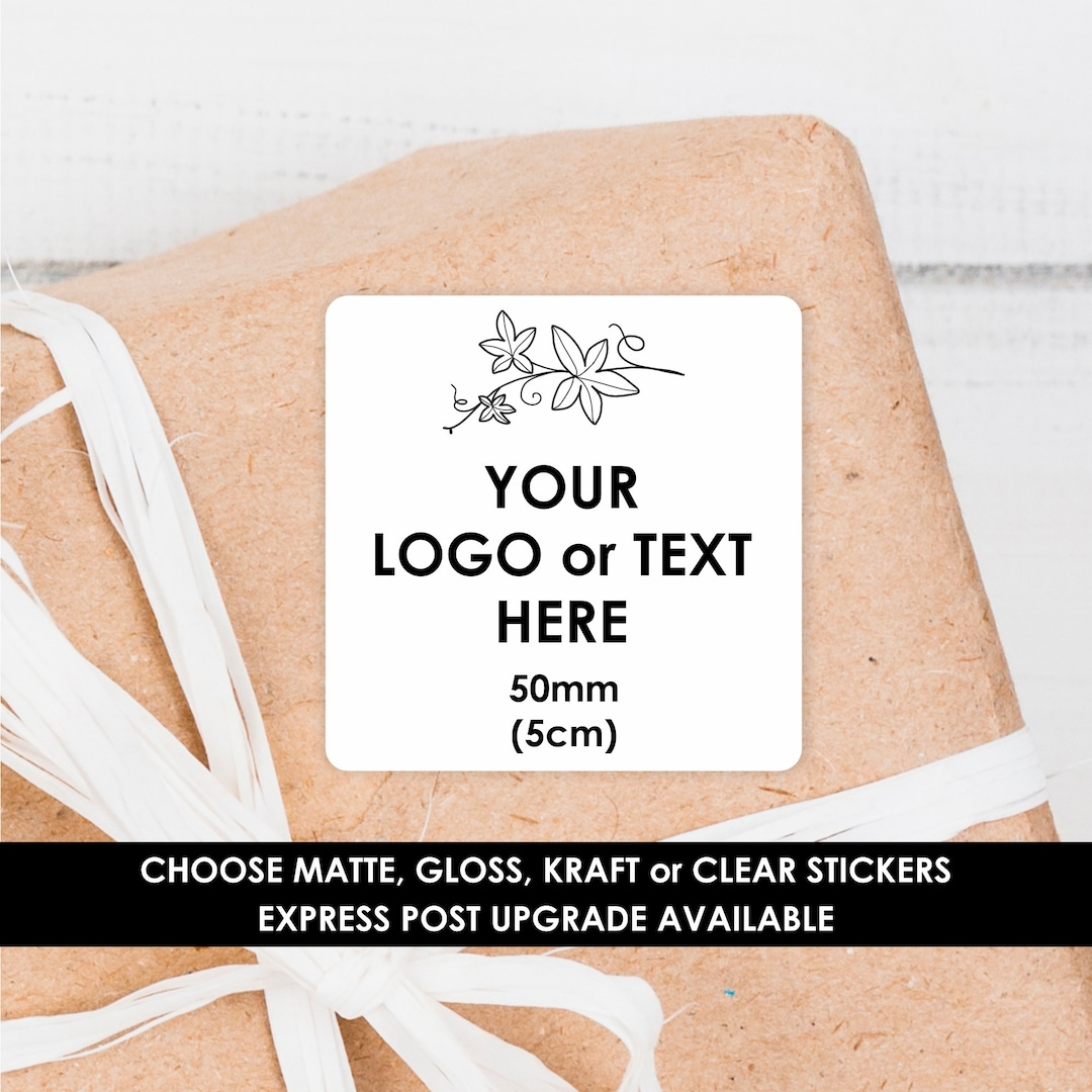 White Square Shop Labels Personalized Favor Labels Glossy Logo Labels ...