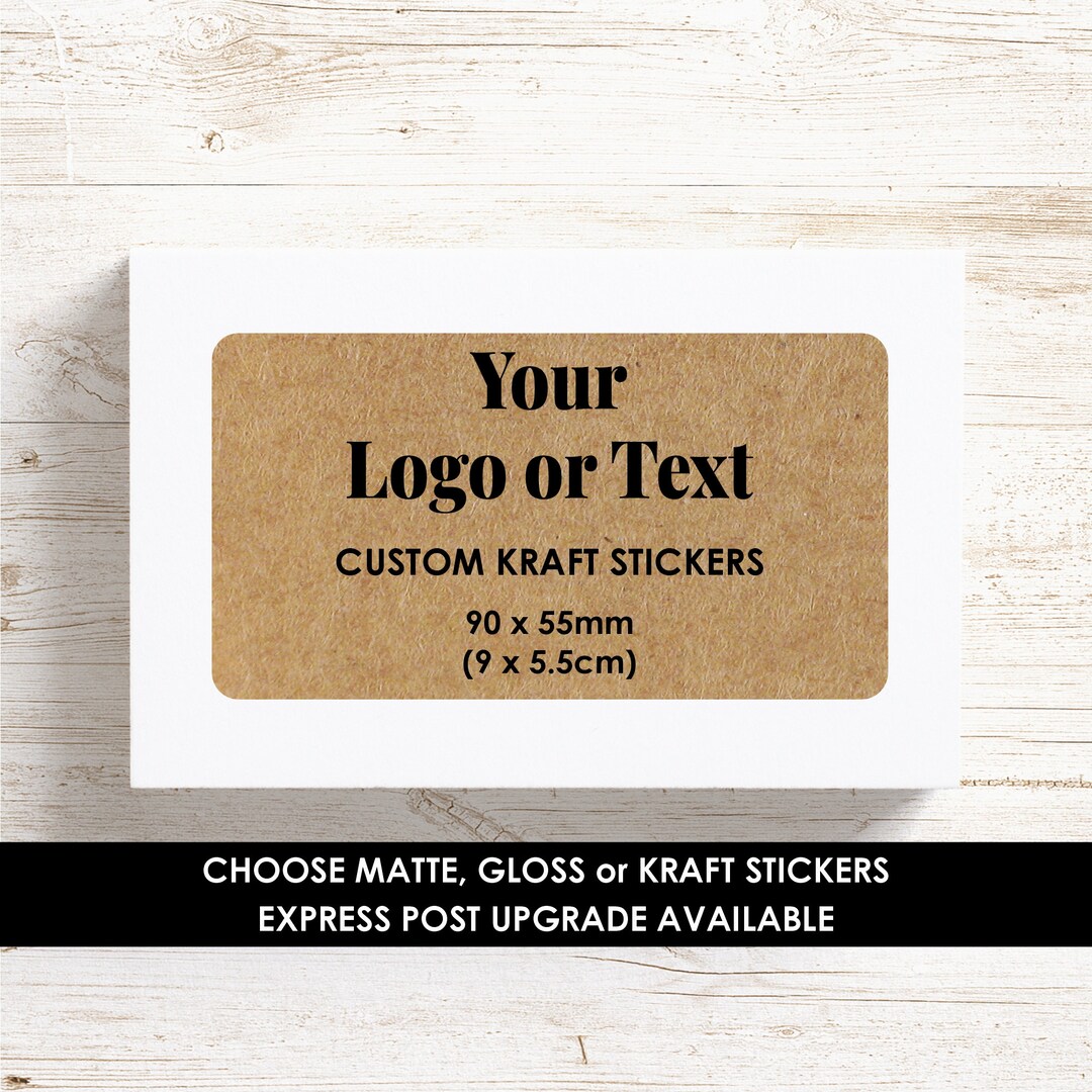 Kraft Rectangle Labels Customised Product Stickers Stickers for ...