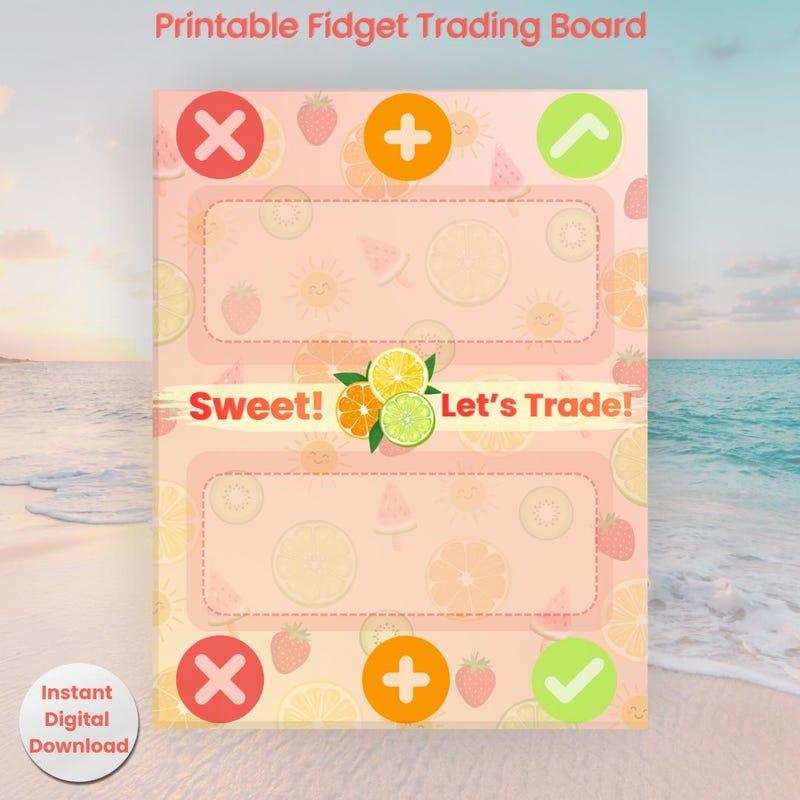 Fidget Trading Board Printable Etsy