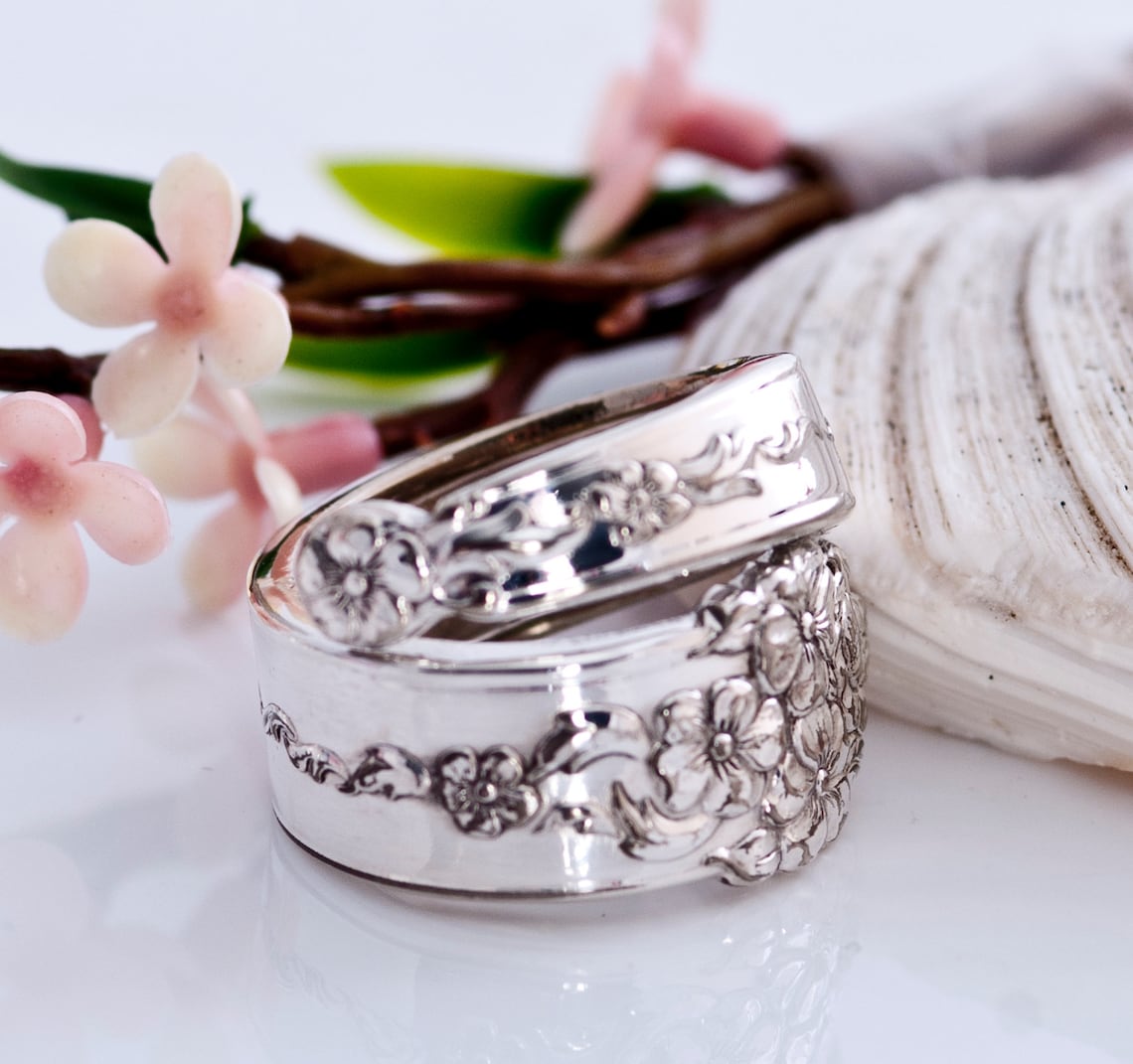 Vintage Spoon Ring Moss Rose Spoon Ring 1949 National - Etsy