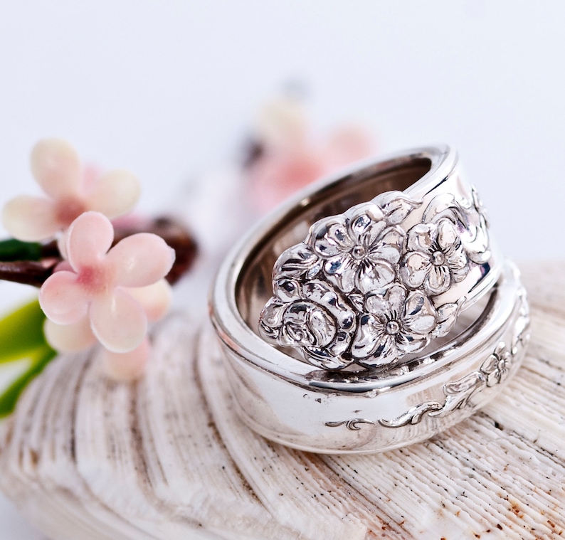 Vintage Spoon Ring Moss Rose Spoon Ring 1949 National - Etsy