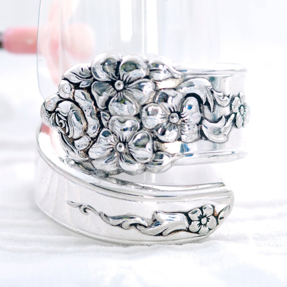 Vintage Spoon Ring Moss Rose Spoon Ring 1949 National - Etsy