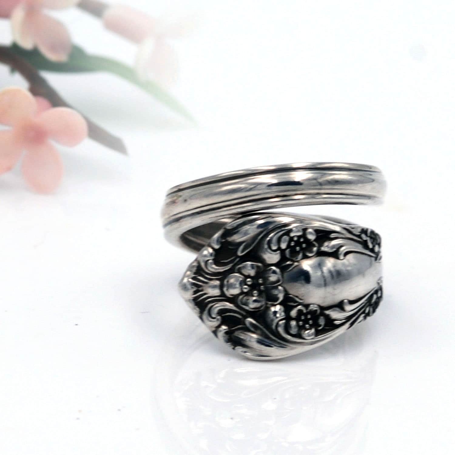 Sterling Spoon Ring Chateau Rose Spoon Ring 1940 Sterling | Etsy