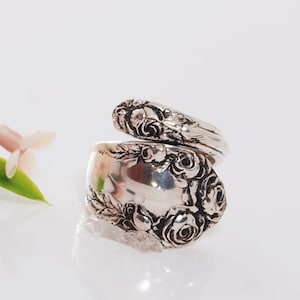 Sterling Spoon Ring, Vintage Normandy Rose Sterling Spoon Ring, 1900 ...