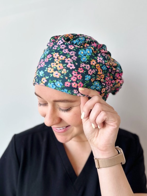 Hello Headband Scrub Hat Garden Floral Womens Soft Scrub Cap Etsy Ireland