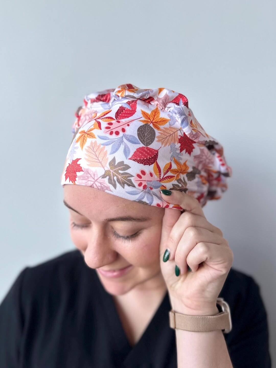 Hello Headband Scrub Hat Fall Foliage Womens Soft Scrub Cap - Etsy