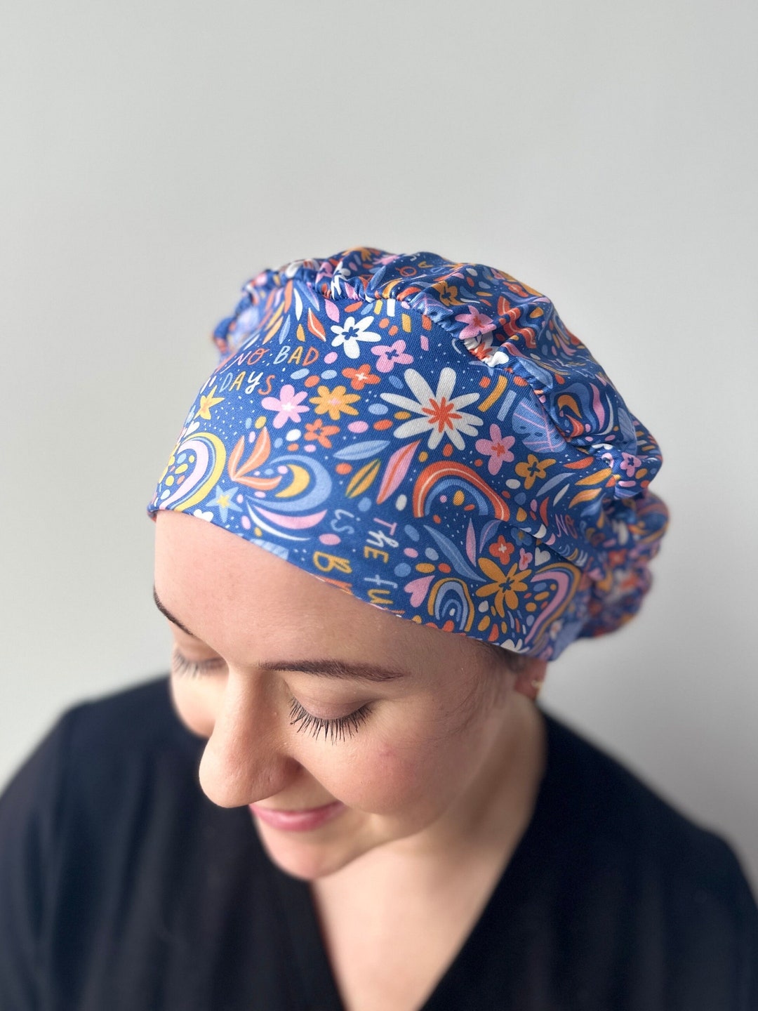 Hello Headband Scrub Hat the Future is Bright Womens Soft Scrub Cap - Etsy