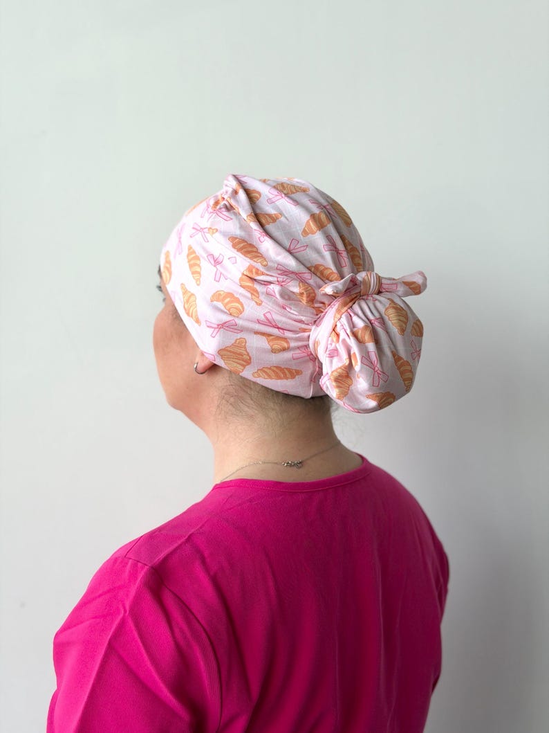 Duostyle Scrub Hat - Croissants - Women’s Soft Scrub Cap Ponytail - Etsy UK