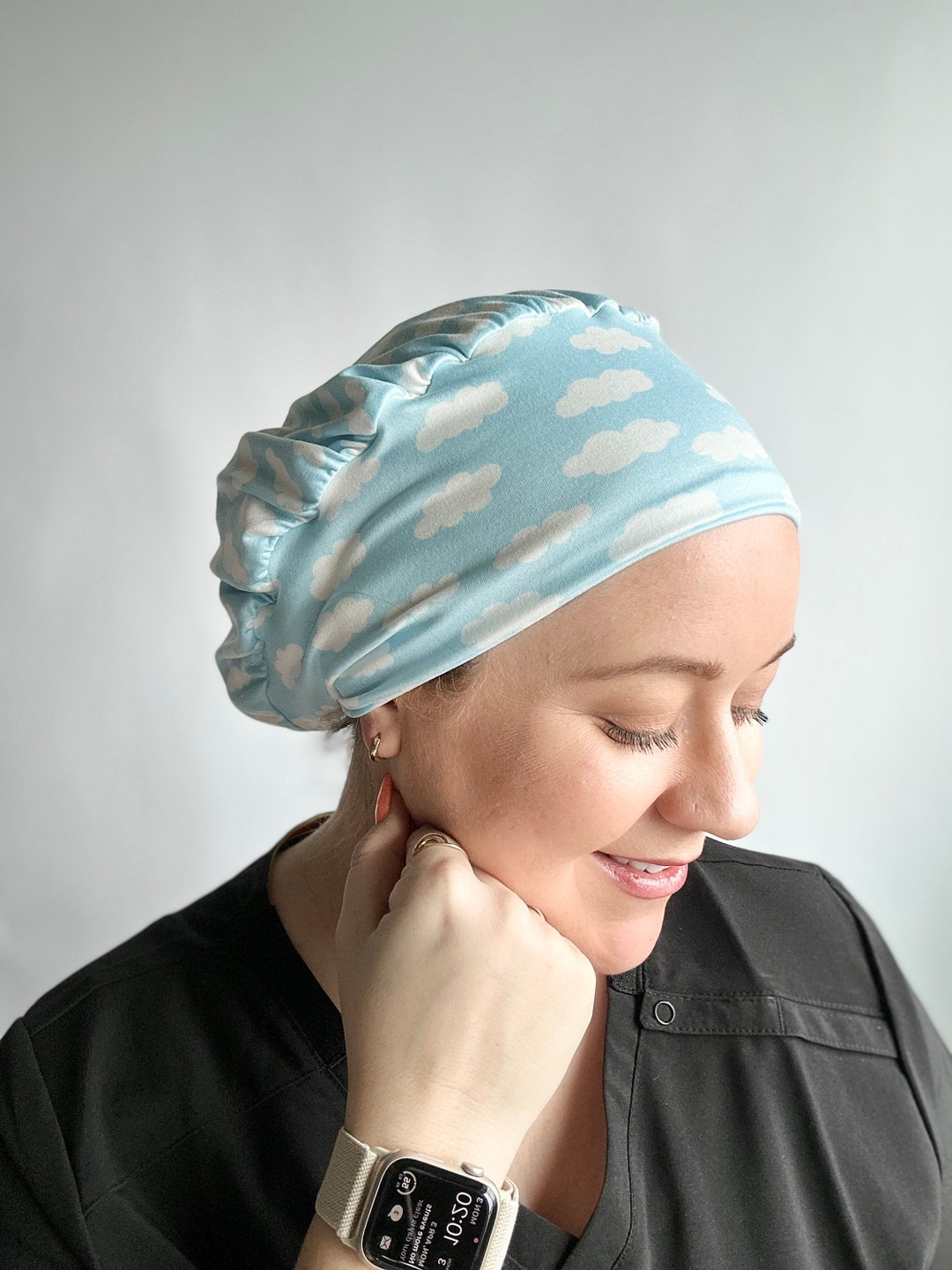 Hello Headband Scrub Hat Head in the Clouds Womens Soft Scrub Cap - Etsy