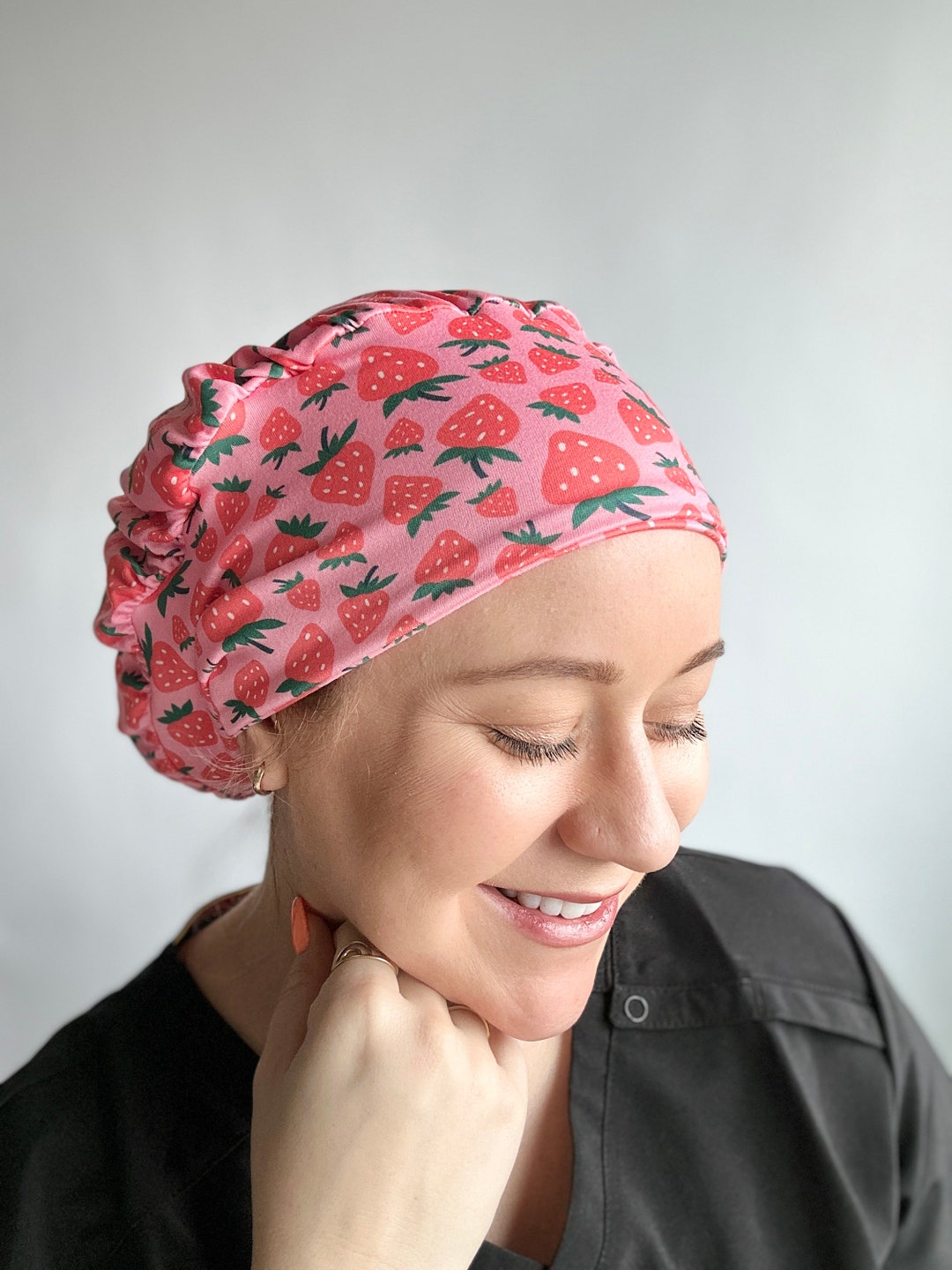 Hello Headband Scrub Hat Strawberries Womens Soft Scrub Cap - Etsy