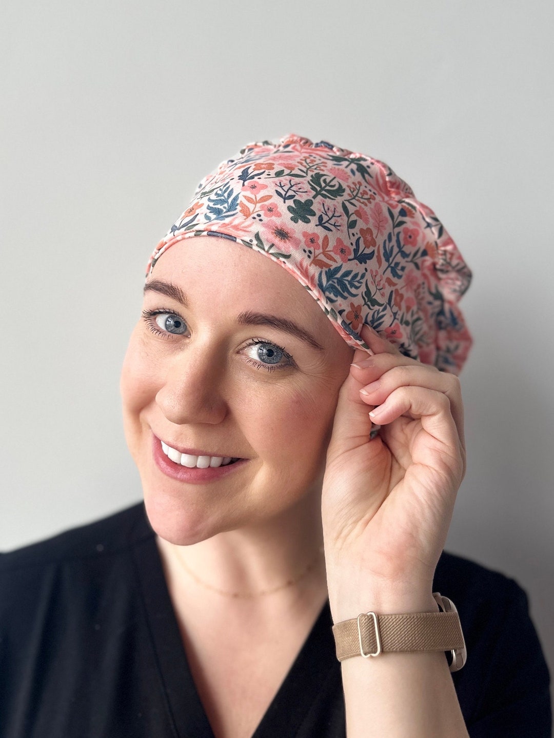 Hello Headband Scrub Hat Folk Floral Womens Soft Scrub Cap - Etsy