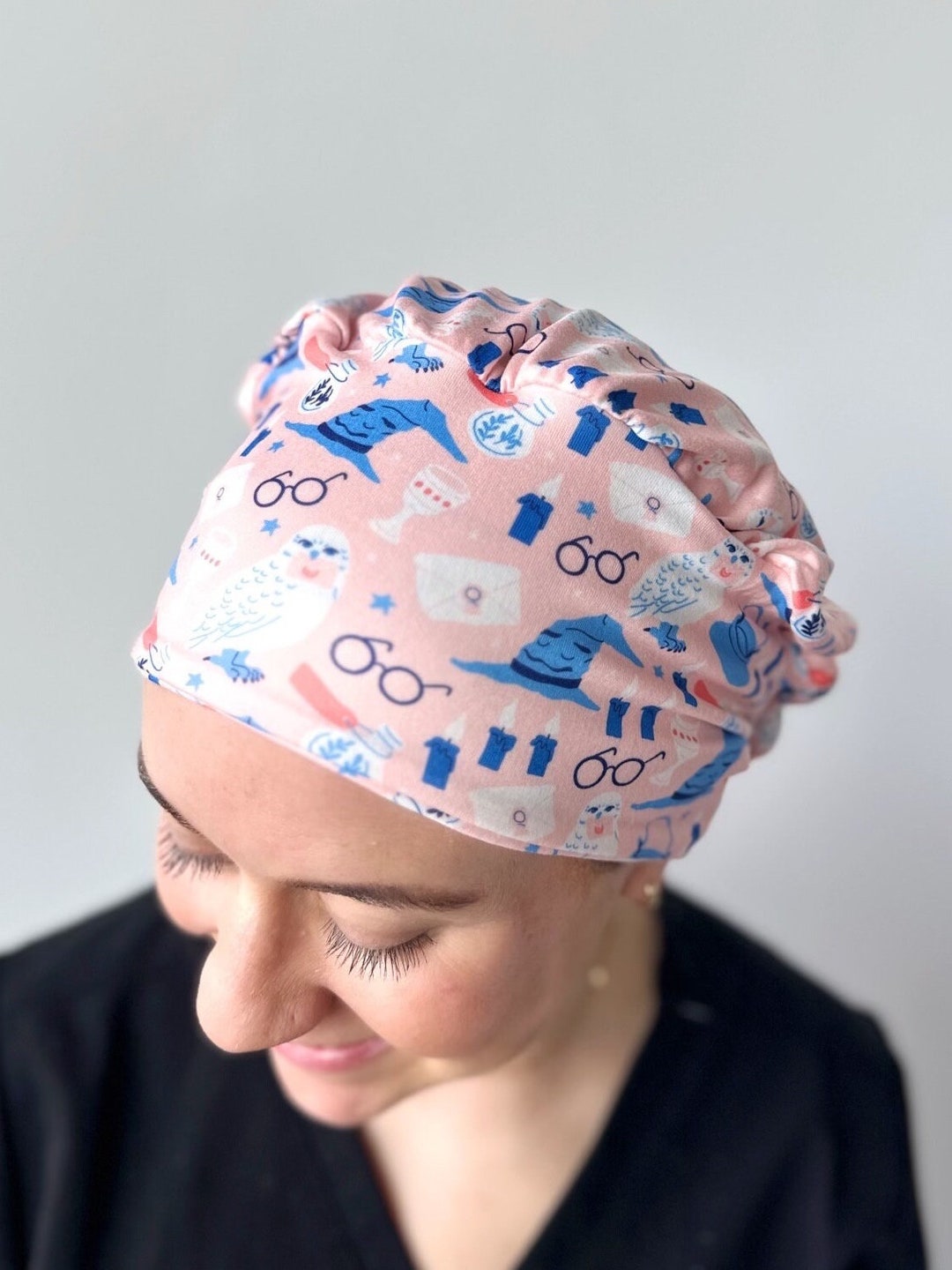 Hello Headband Scrub Hat Hedwig the Owl Womens Soft Scrub Cap - Etsy