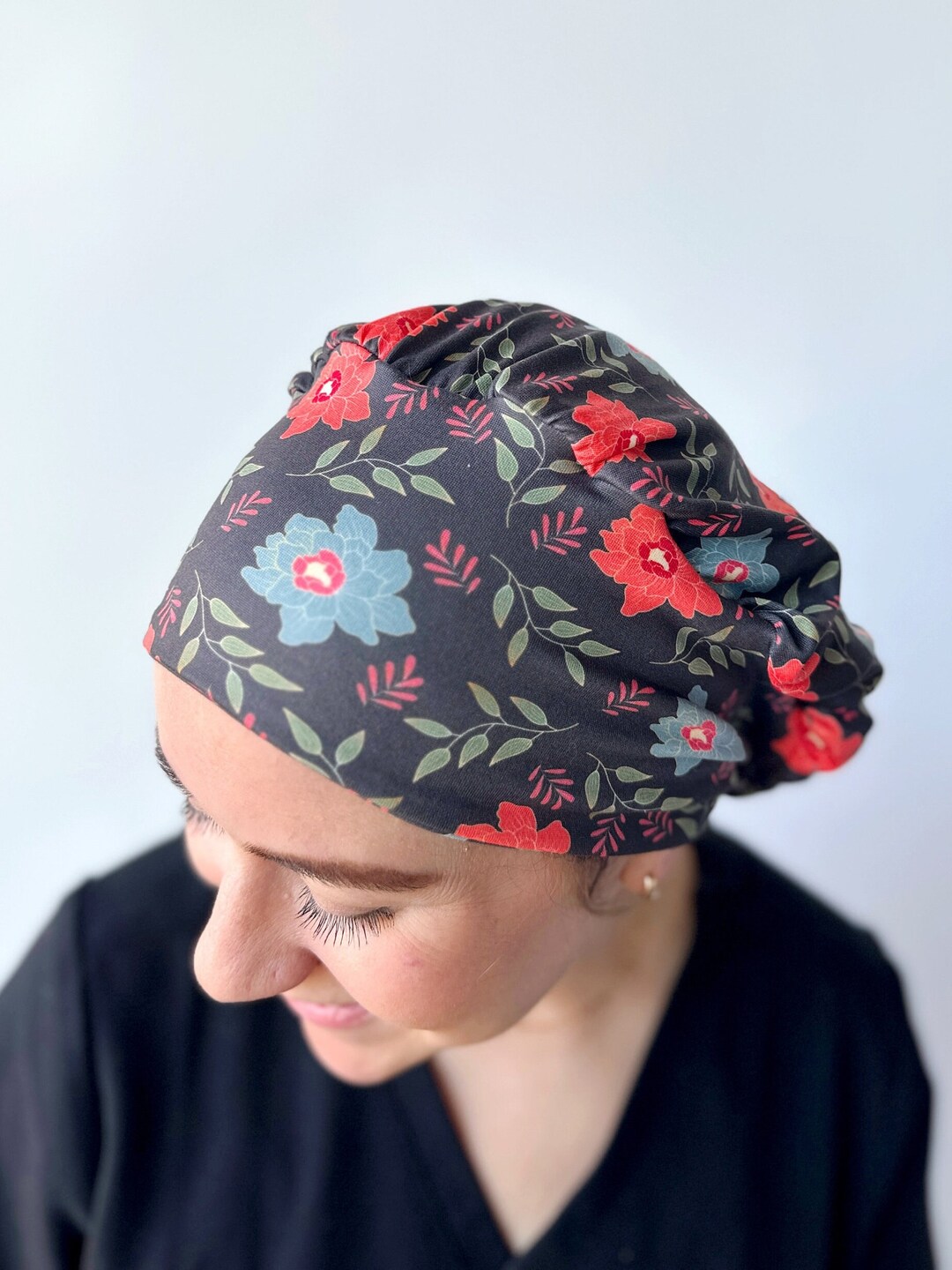 Hello Headband Scrub Hat Gold Lined Floral Womens Soft Scrub Cap - Etsy