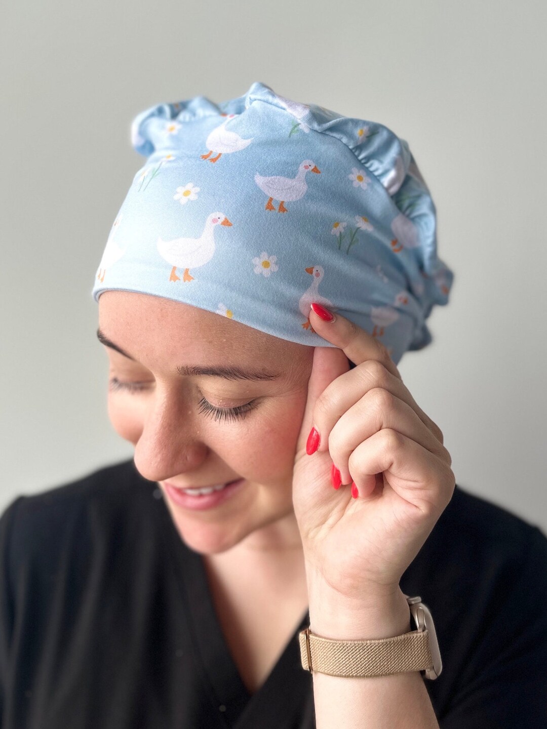 Hello Headband Scrub Hat Silly Goose Womens Soft Scrub Cap - Etsy