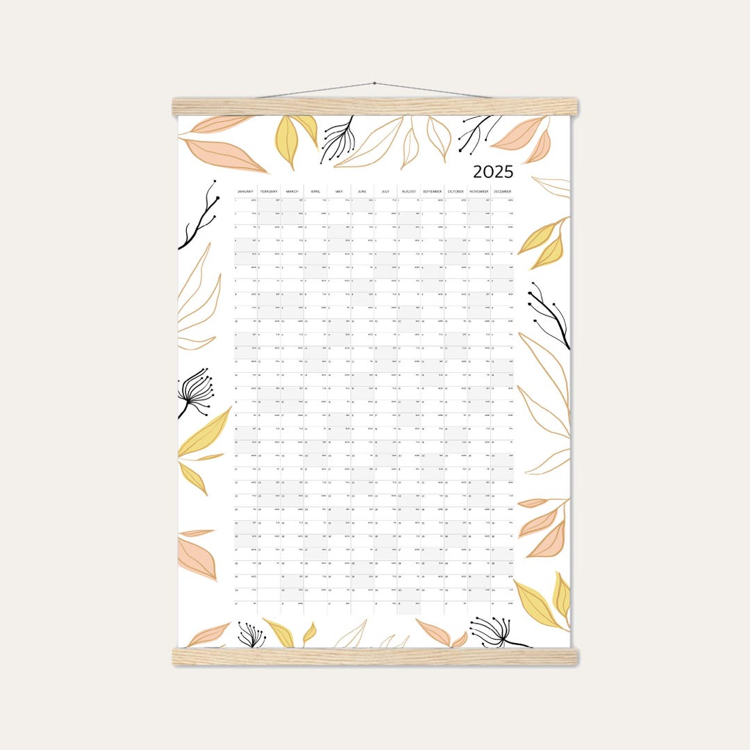 Large 2025 Wall Year Planner, Wall Calendar With Optional Hanger Frame ...