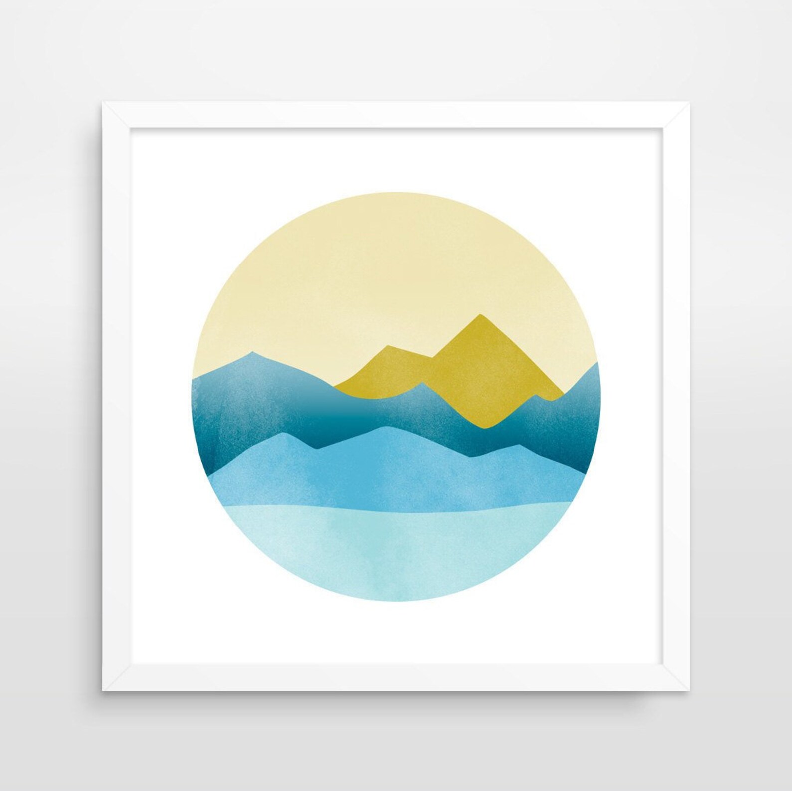 Geometric Mountain Art Print Mid Century Modern Art PNW Art - Etsy UK