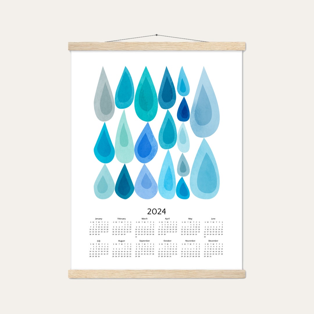 2024 Hanging Calendar, Year at a Glance, Large Wall Calendar With ...