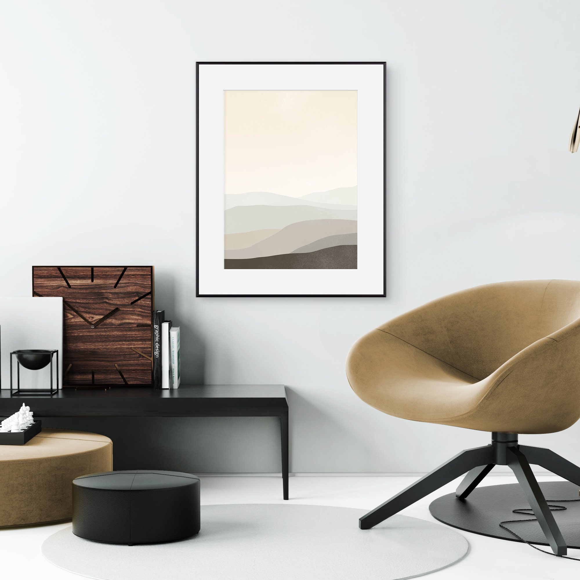 Large Abstract Art Print Neutral Wall Art Scandinavian - Etsy