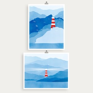 Nautical Nursery Decor, Navy Blue Wall Art Set of 2 Prints, Nautical ...