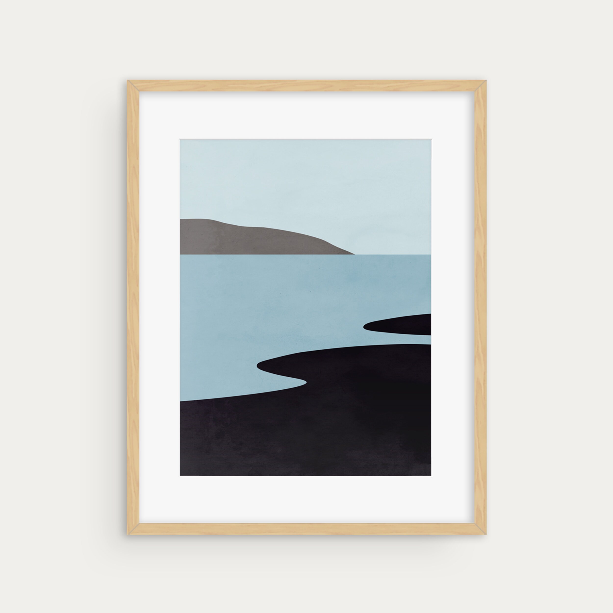 Minimalist Abstract Art Print Coastal Wall Art Large Ocean - Etsy