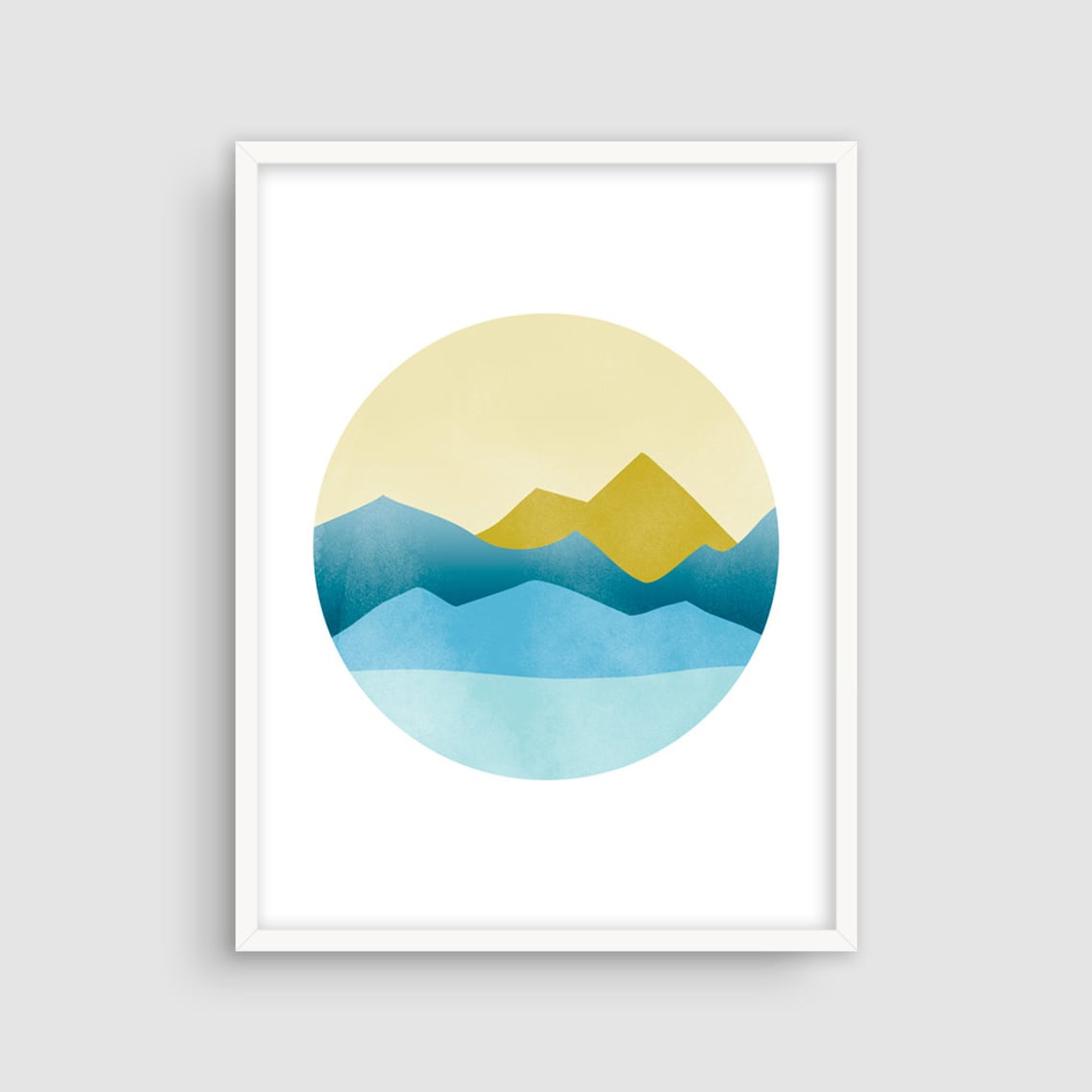 Geometric Mountain Art Print Mid Century Modern Art PNW Art - Etsy