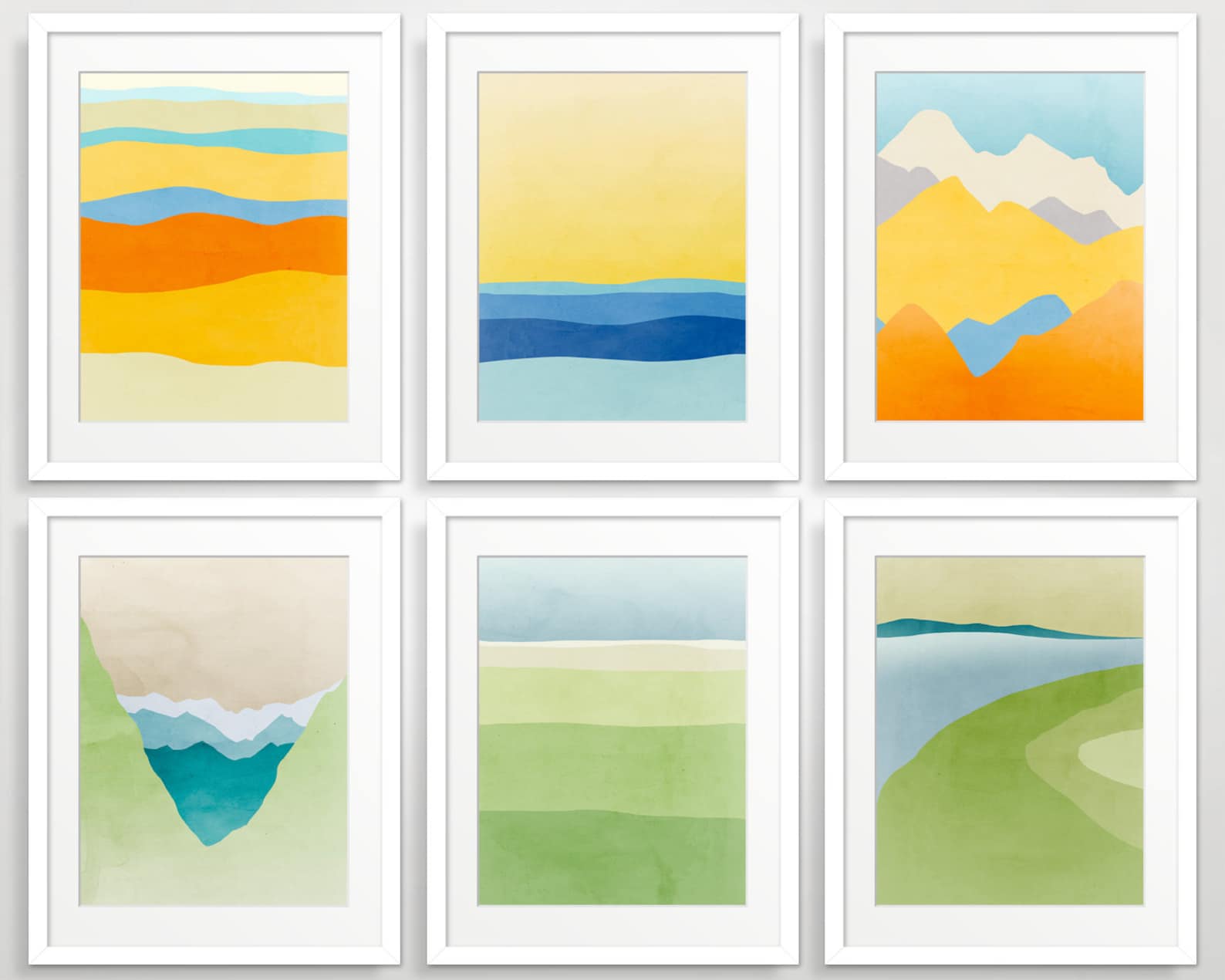 Modern Abstract Art Print Set Abstract Landscapes Living - Etsy