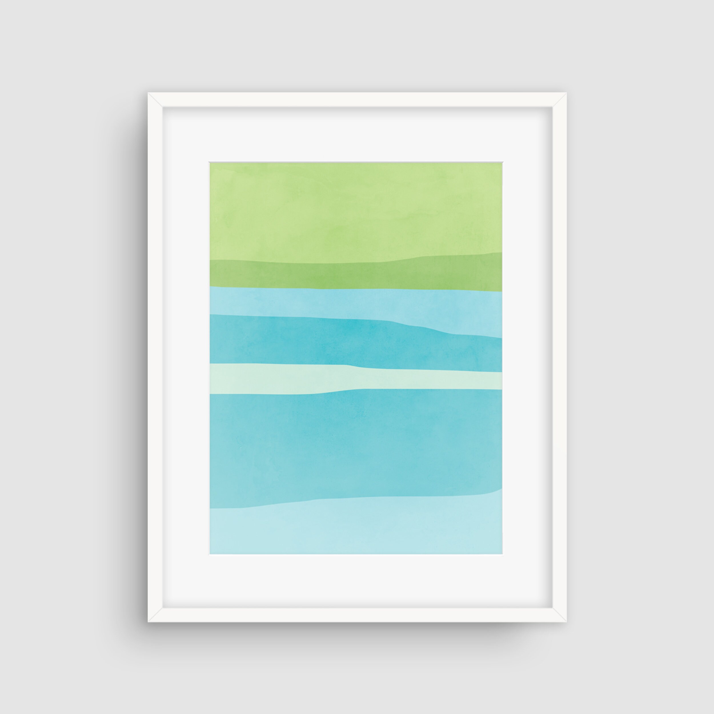 Abstract Wall Art Print Teal Decor Minimalist Art Beach | Etsy