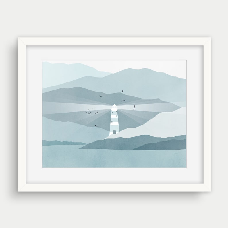 Nautical Nursery Decor Lighthouse Print Kids Room Wall Art - Etsy