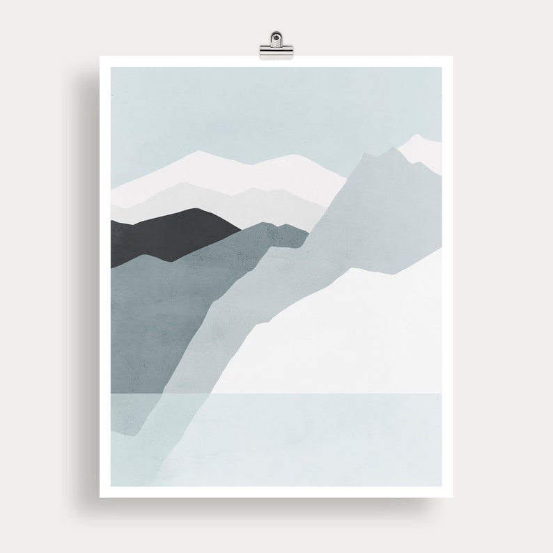 Minimalist Wall Art Abstract Print Mountain Art Gift for | Etsy