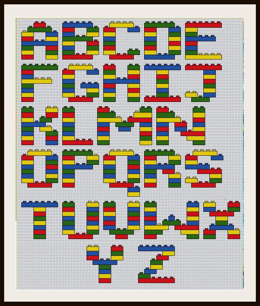 Building Blocks Cross Stitch Pattern, Digital Pattern , for Nameplates ...