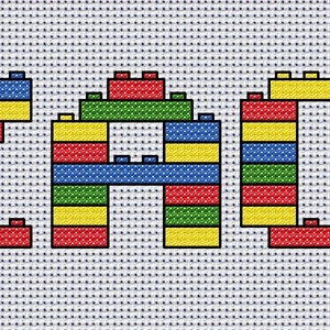 Building Blocks Cross Stitch Pattern, Digital Pattern , for Nameplates ...