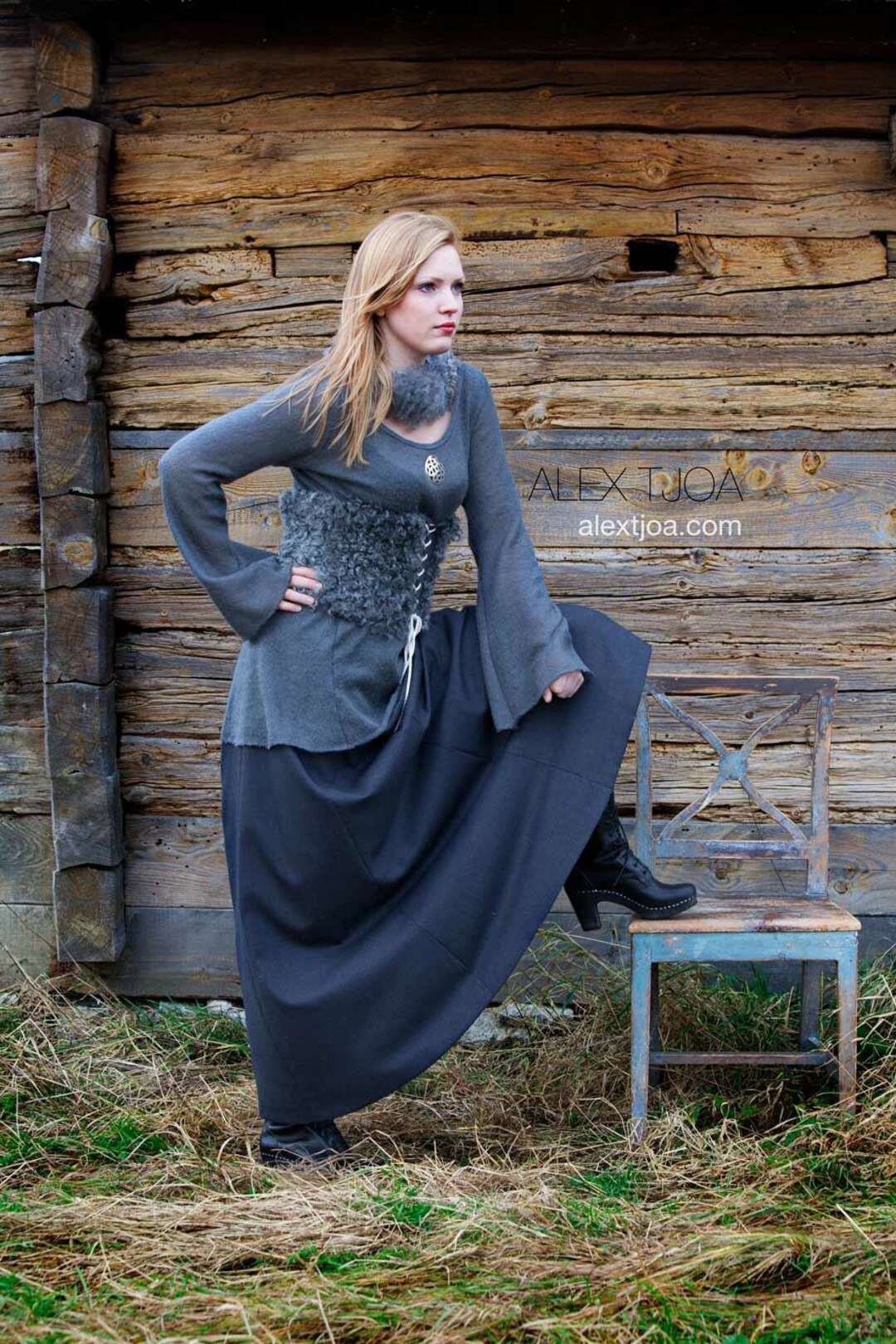Tindra Viking Woolen Jumper With Trumpet Sleeves. Warm, Light and ...