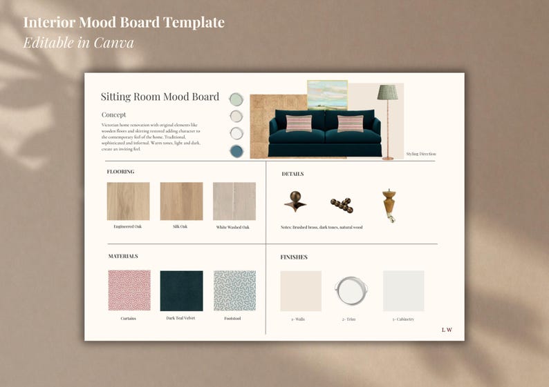 Interior Design Mood Board Template | With Design Tips & Kitchen ...